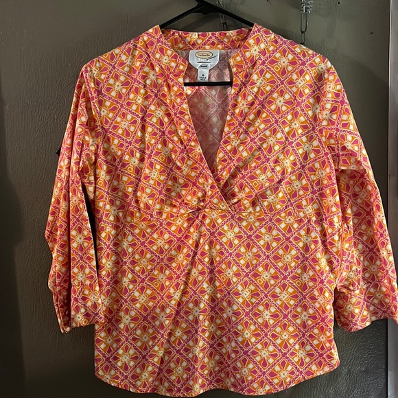 Talbots | Tops | Talbots Blouse Tailored At The Waist With A Zipper ...